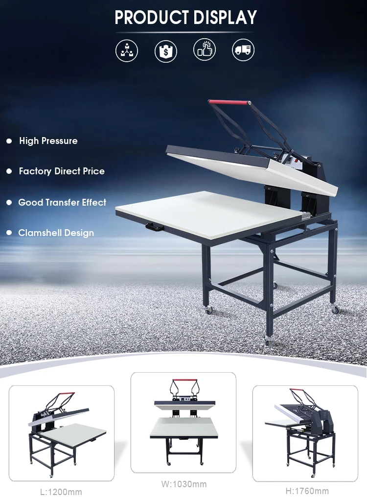 Manual User-friendly New Type High Pressure 80 X 100 Platen Black Big ...