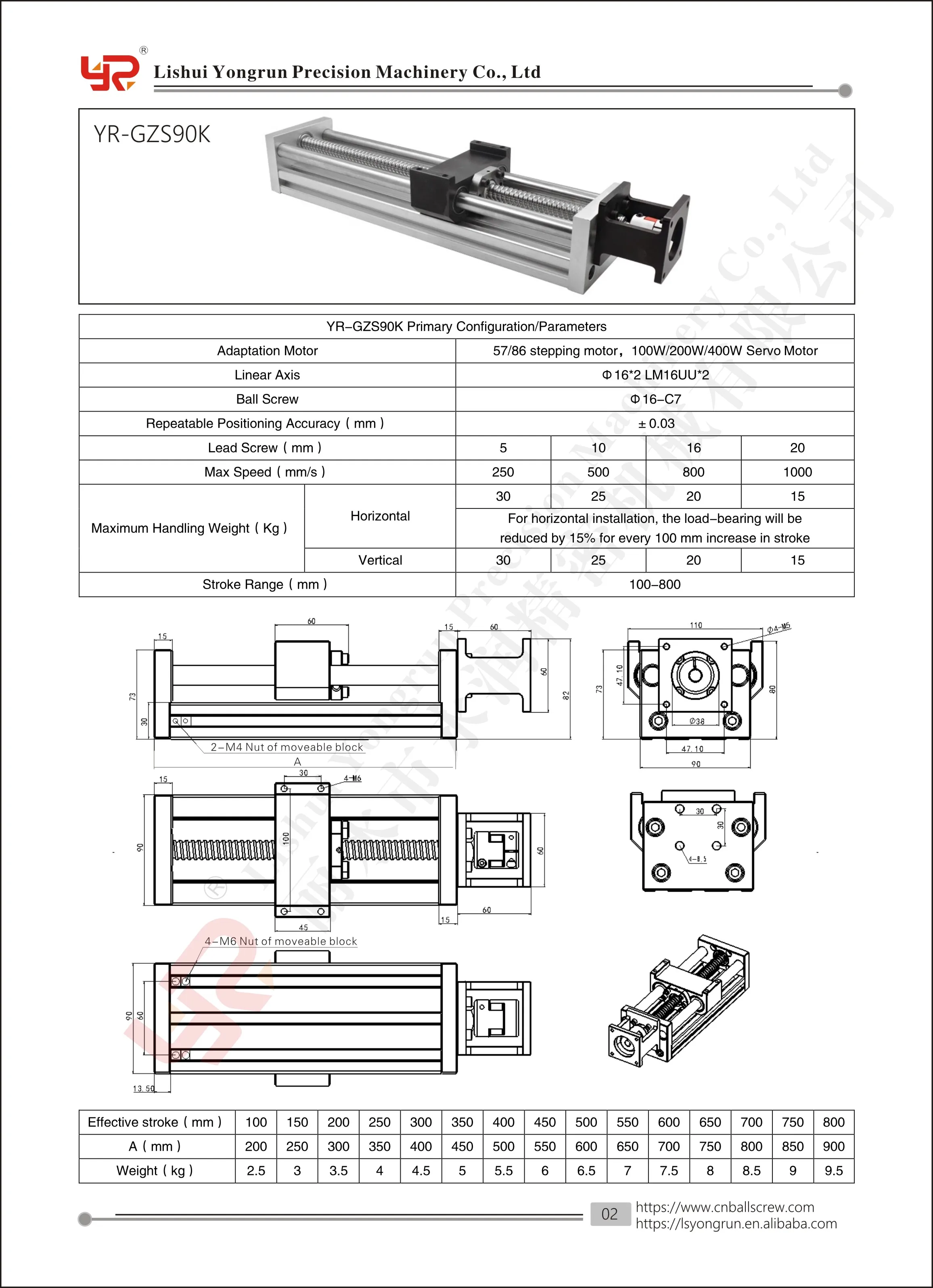 Motorized Ball Screw Linear Actuator CNC Kit 3 Axis Assembly