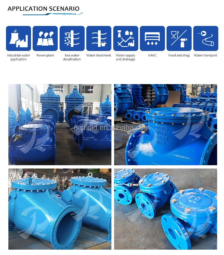 Din3202 F6 Resilient Sealing Epdm Ductile Iron Dn500 Swing Check Valve ...