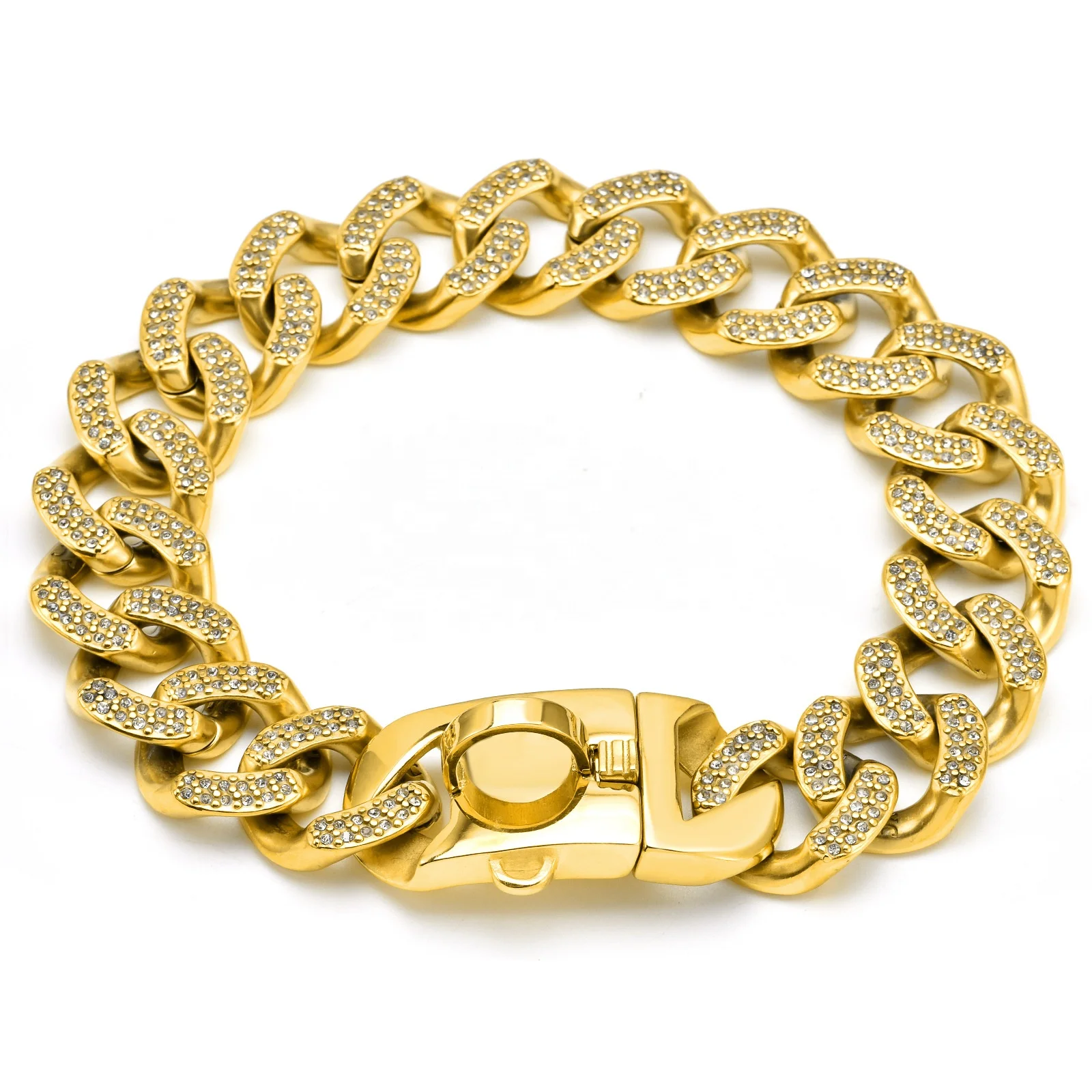 New Style 32mm Pet Big Hip Hop Leads Chains Kit Dog Collars Choke ...