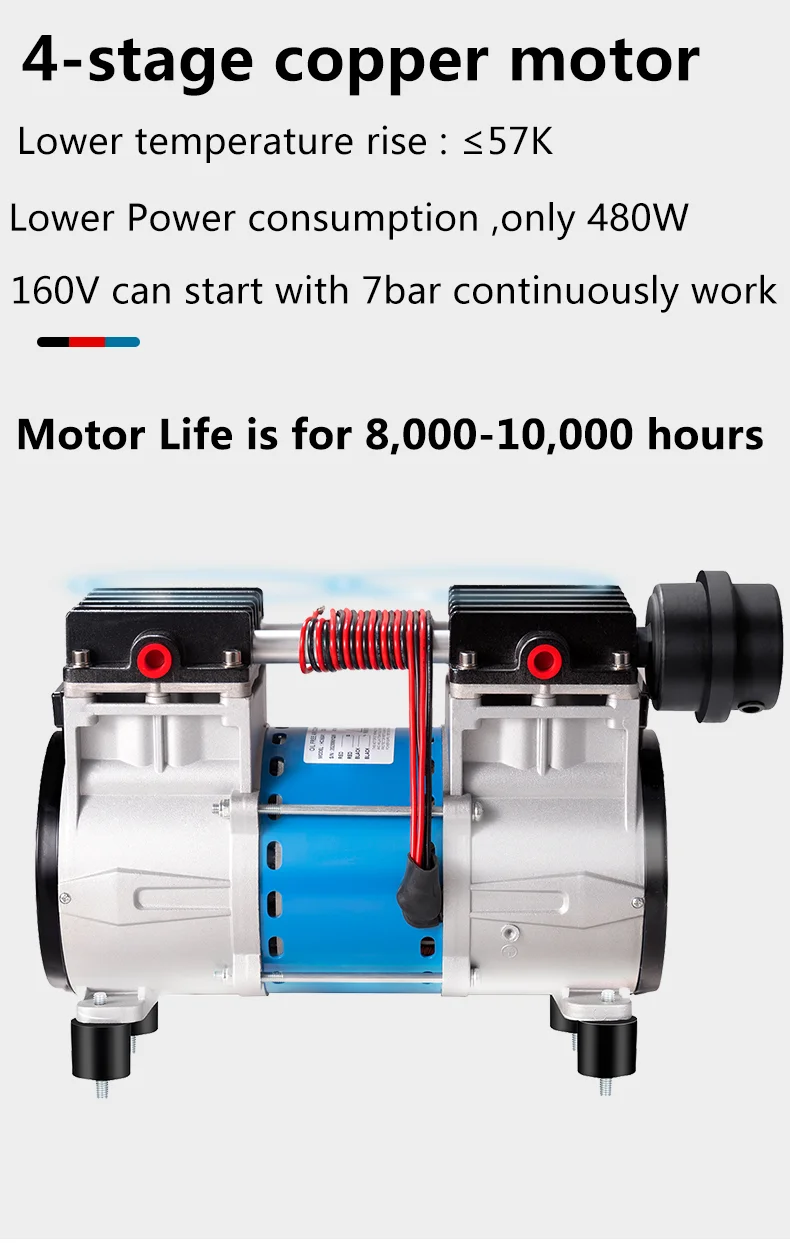 New Design 2024 470w Small Compressor 110v air Compressor Oil Free Pump ...