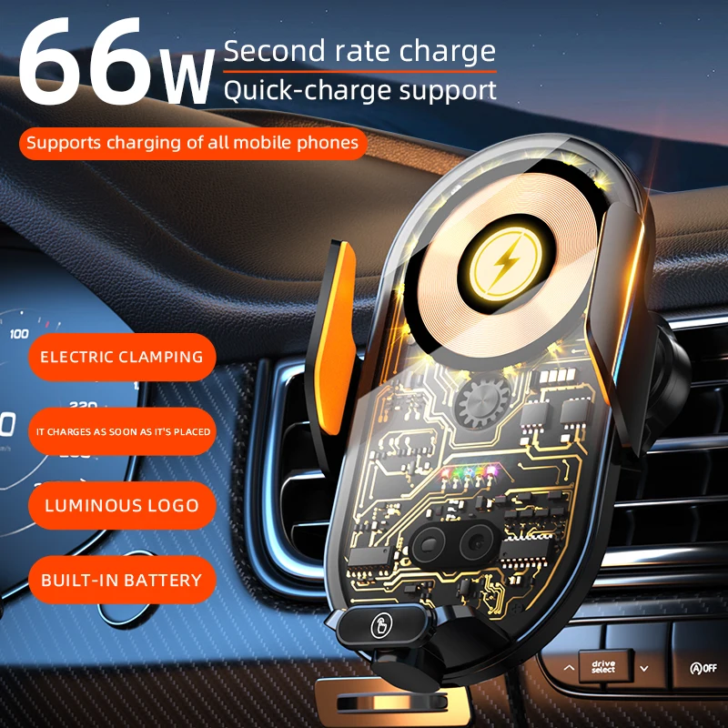 15W Transparent Glass Car Wireless Charger - Fast & Safe