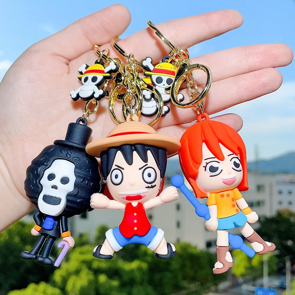 Xux Fashion One Piece Luffy Pendant Keychain Creative Animation 3d Car ...