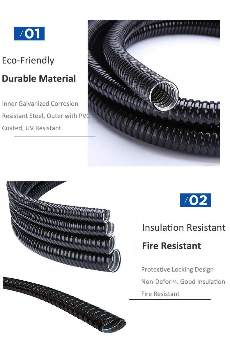 Ss304 Liquid Tight Flexible Conduit Stainless Steel Corrugated Conduit ...