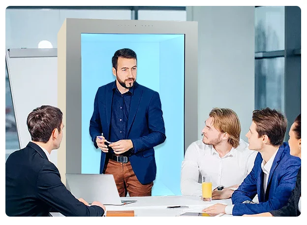 86 Inch Human Size Interactive 3d Hologram Box Transparent Lcd Showcase ...