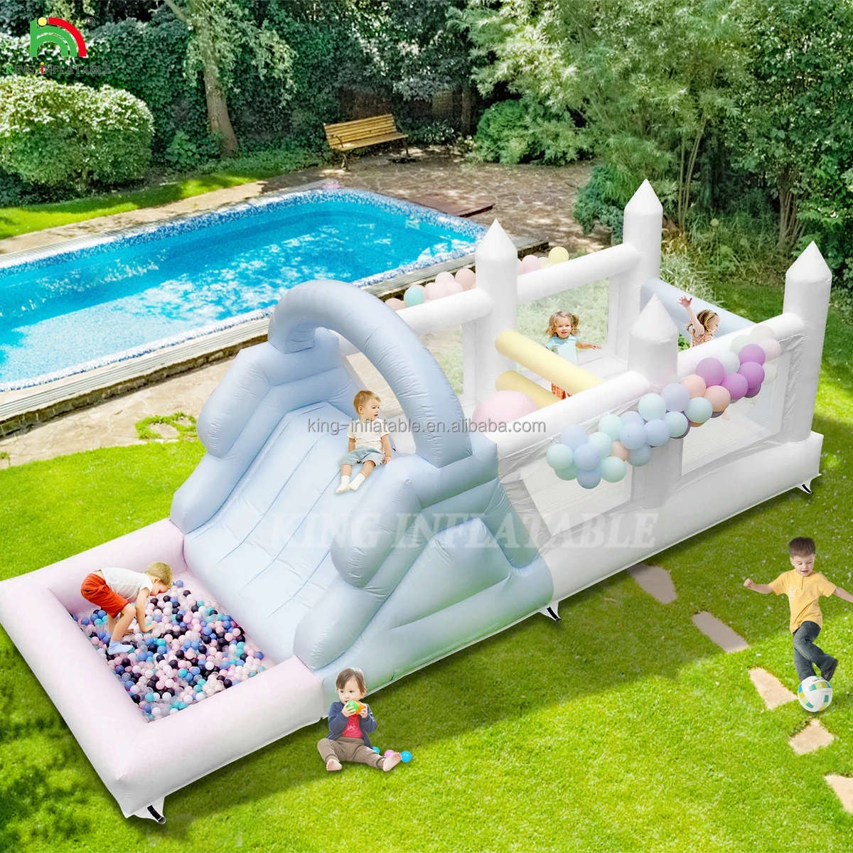 Outdoor Kids Party Inflatable Obstacle Bounce House Combo Castle with ...