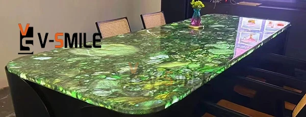 Luxury Photoelectric Agate Led Light Marble Stone For Furniture Table ...