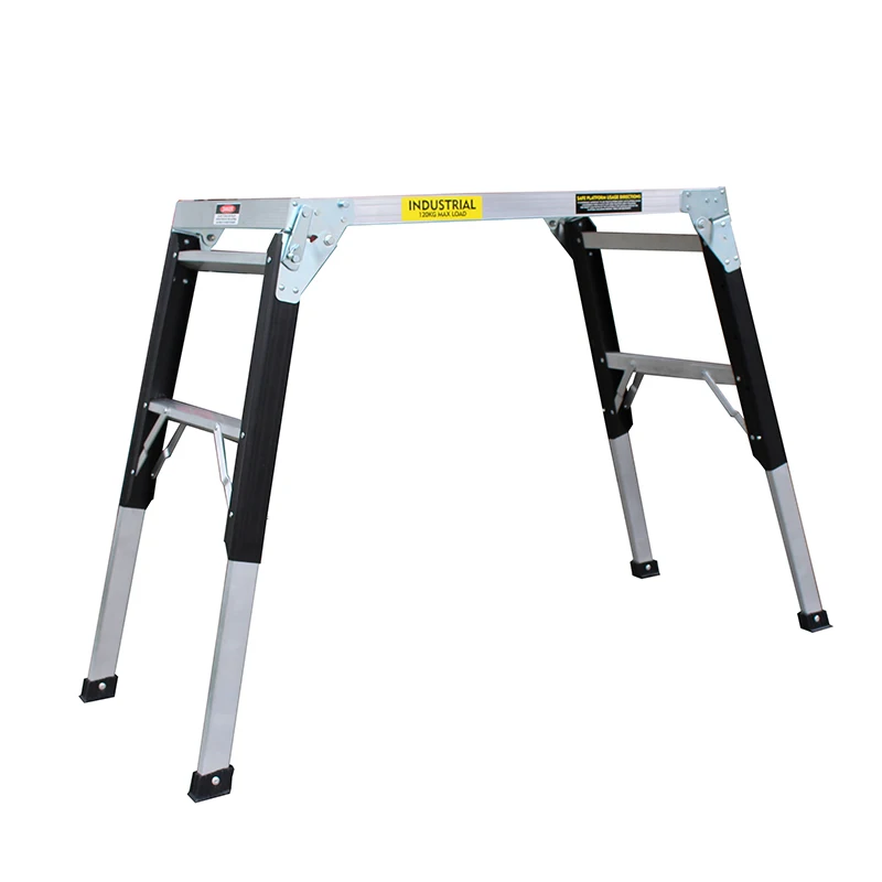 Aluminum Adjustable Work Platform - Foldable Step Ladder