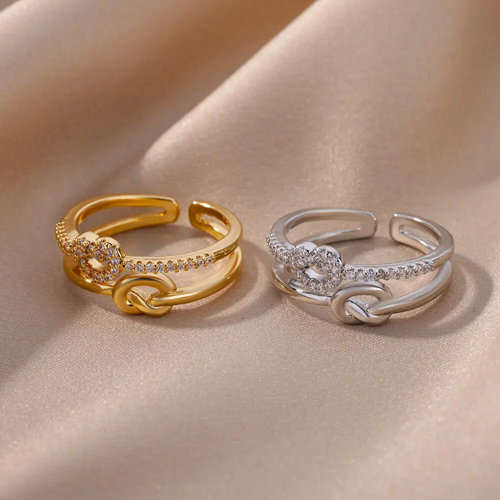 Shop Our Luxury 18k Gold Layered Zircon Rings for Gifts