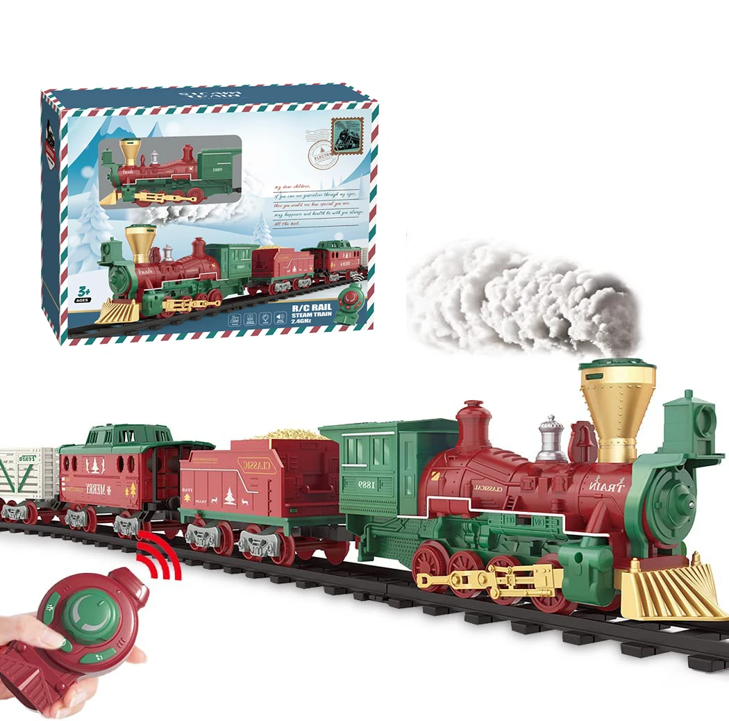 Railway train with light and sound remote control Christmas train toy ...