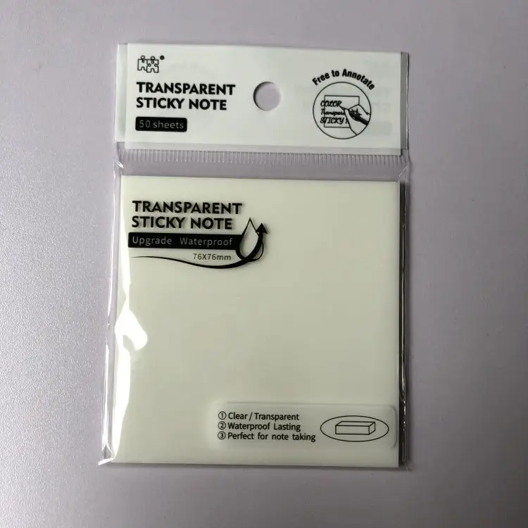 50 Pages Colour Sticky Note Transparent Sticky Note Waterproof Sticky ...