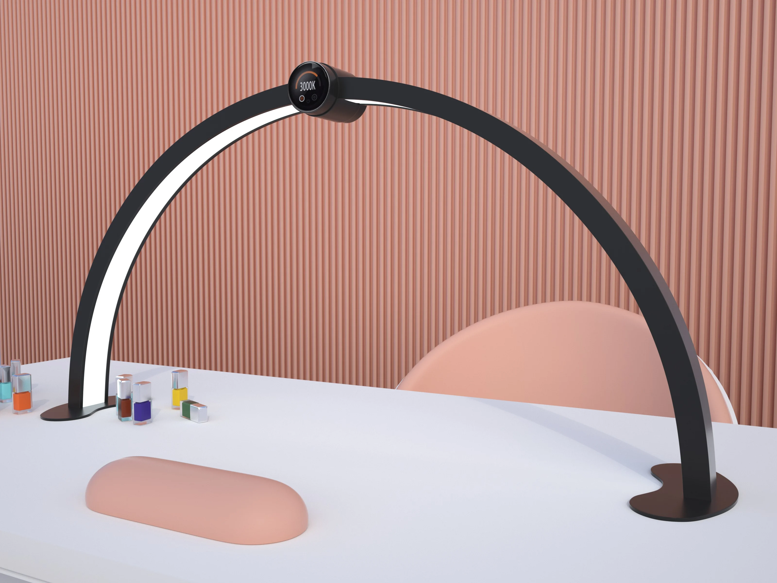 Beauty 75cm Uk Plug Green Gold Pink Half Moon Led Nail Light Table Lamp ...