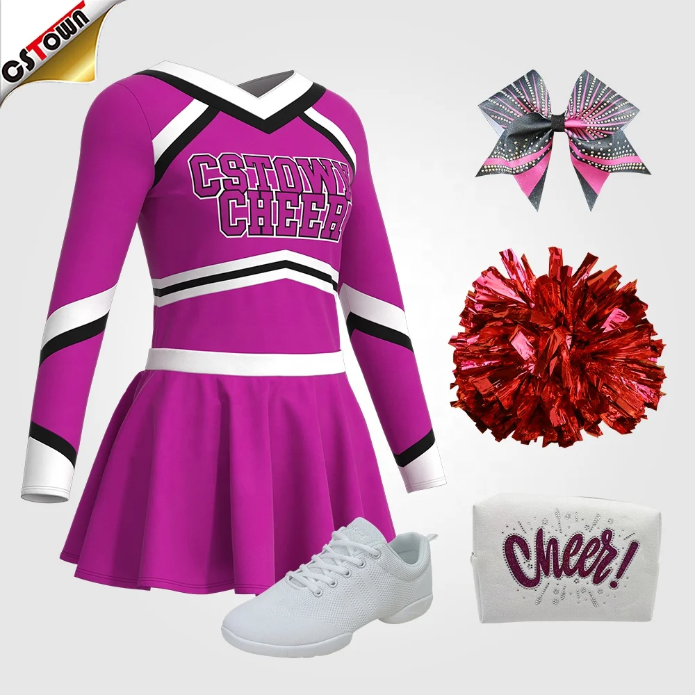 New Arrival Girls Cheerleading Purple Cheerleading Outfit Sublimation ...