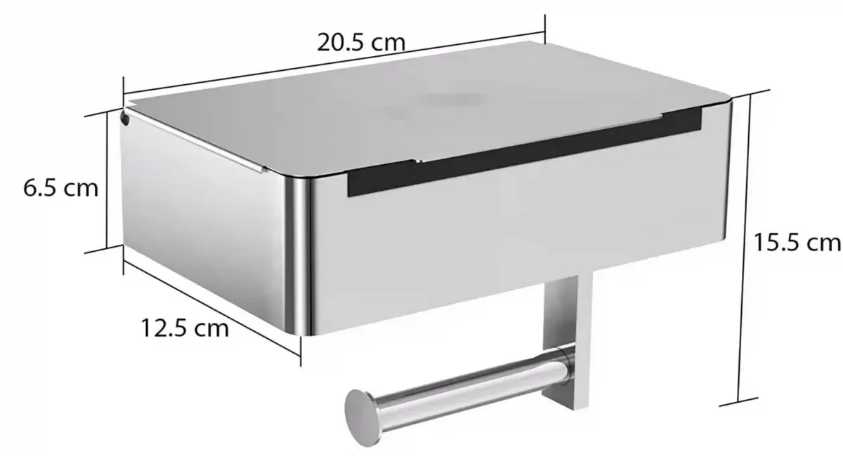 Free Standing Gun Metal Paper Storage Box Holder Toilet Paper Holder ...