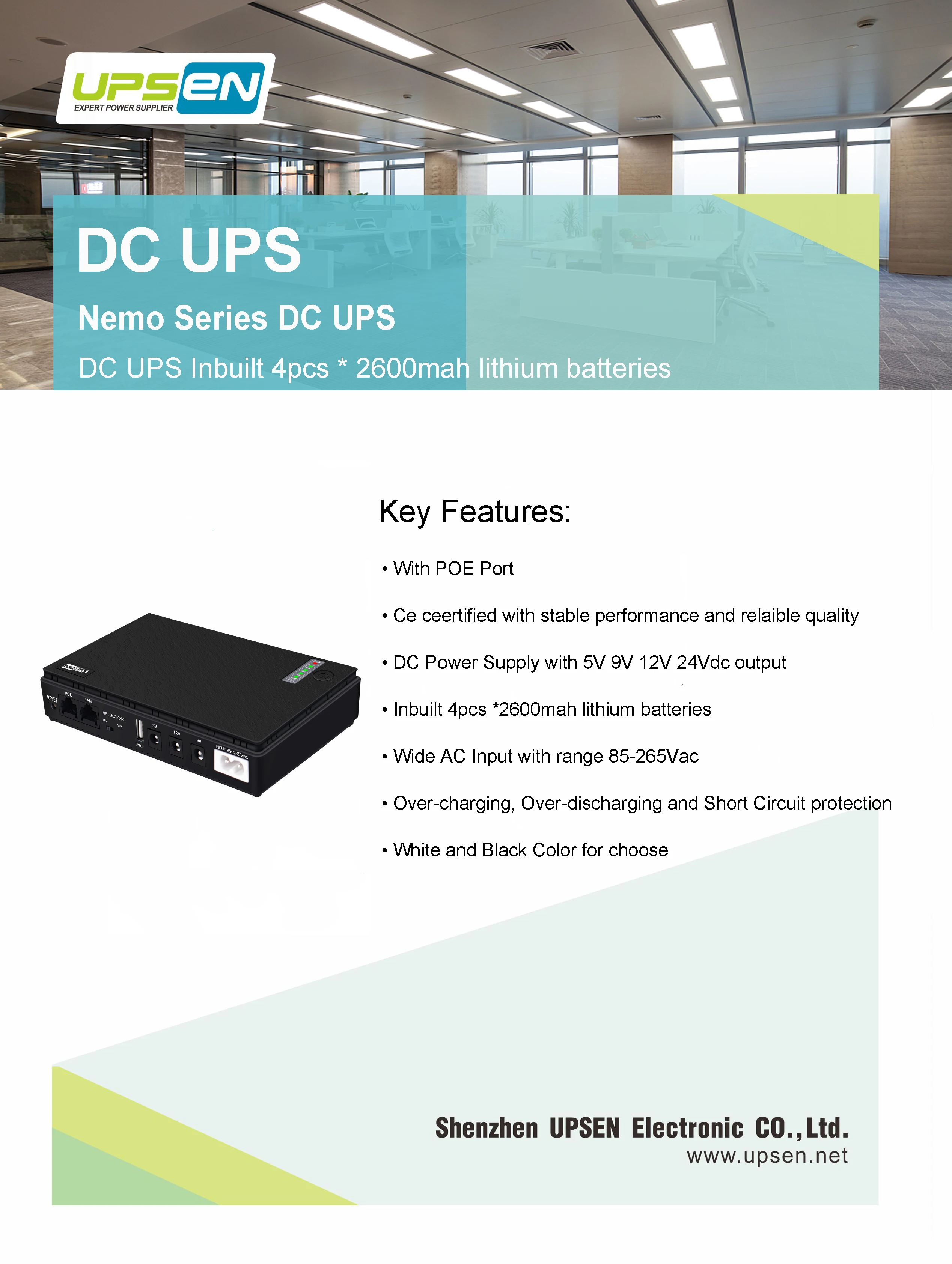 Mini Dc Ups And Power Supply With Poe Port Inbult 4pcs* 2600mah Lithium Batteries 45w 60w 100w ...