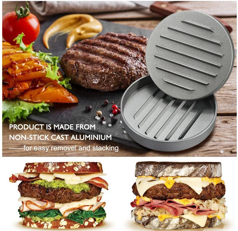 Round Shape Barbecue Bbq Bacon Steak Press Mould Maker Meat Beef Grill ...