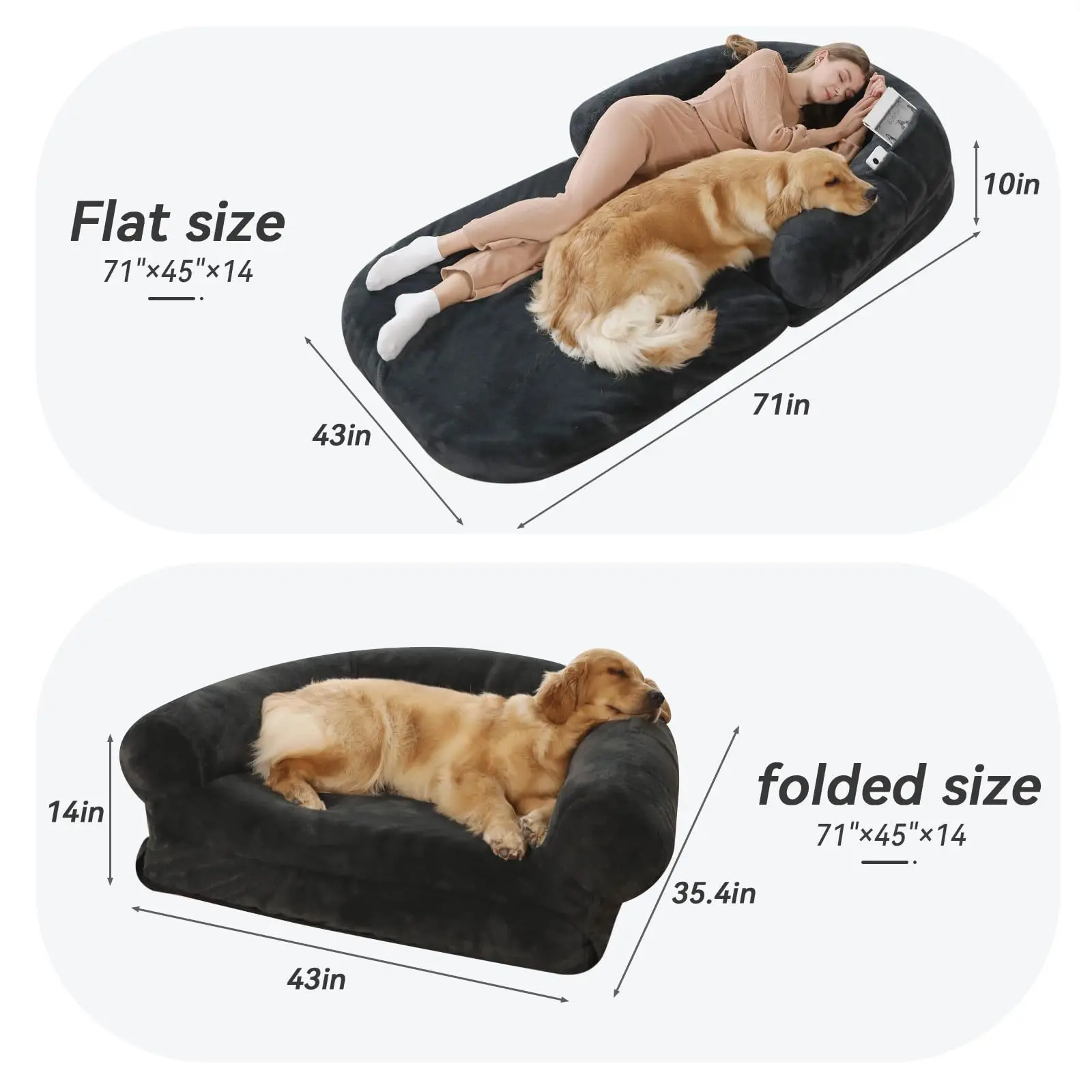 Hot Sale Giant Dog Kennel Foldable Plush Human Dog Bed Warming Sofa ...