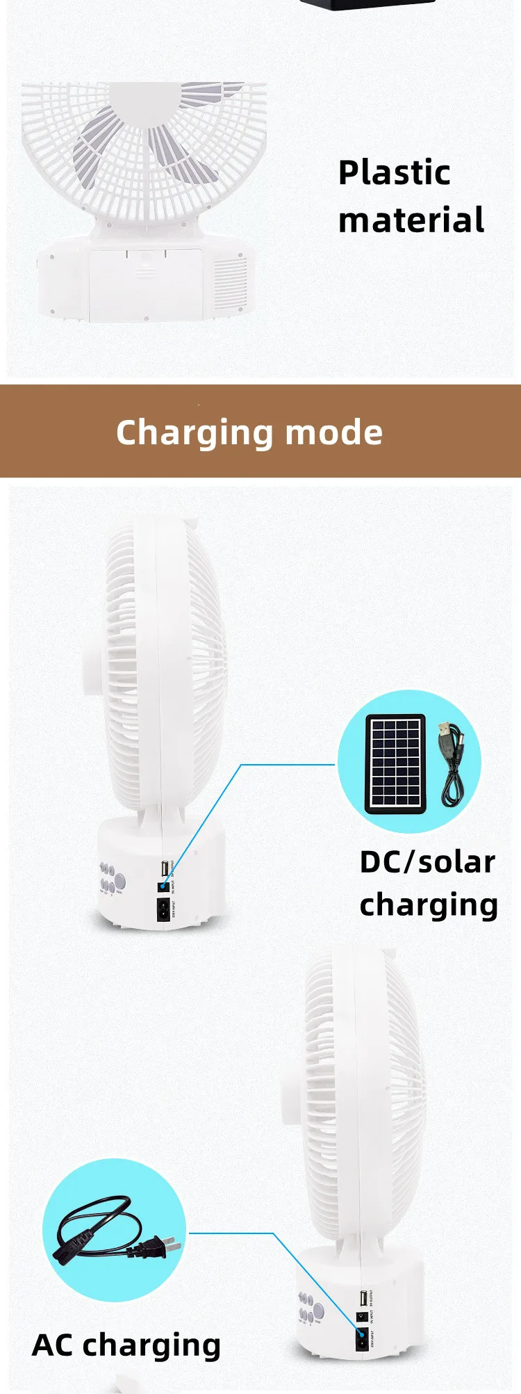 Rechargeable Table Fan - 12 Inch Solar Car Fan by Infinite Element