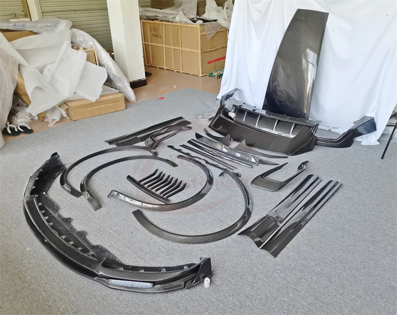 M and OEM style carbon fiber front lip side skirt rear diffuser rear ...