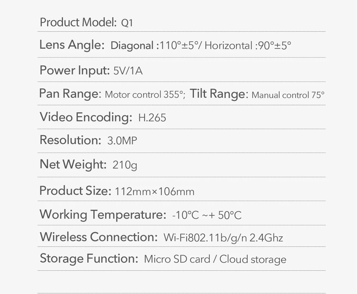 V380 Q1 3MP Turret Camera Night Vision CCTV Camera Alarm Push Wifi ...