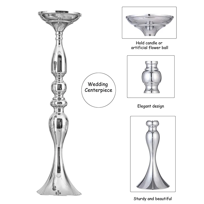 Wedding Centerpieces Table Decorations All Metal Flowers Holder Stand ...