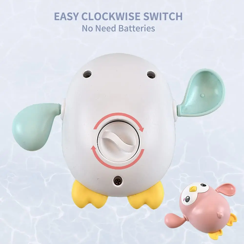 Summer Cartoon Plastic Wind-up Float Penguin Animal Water Play Game ...