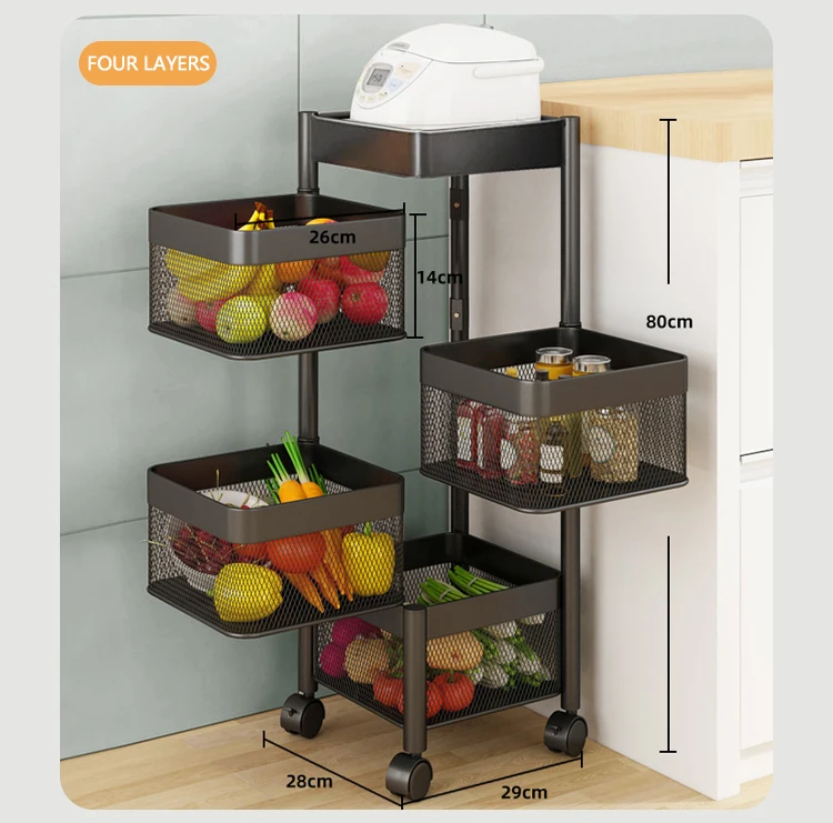 Foldable Storage Rack Kitchen Fruit And Vegetable Storage Rack - Buy ...