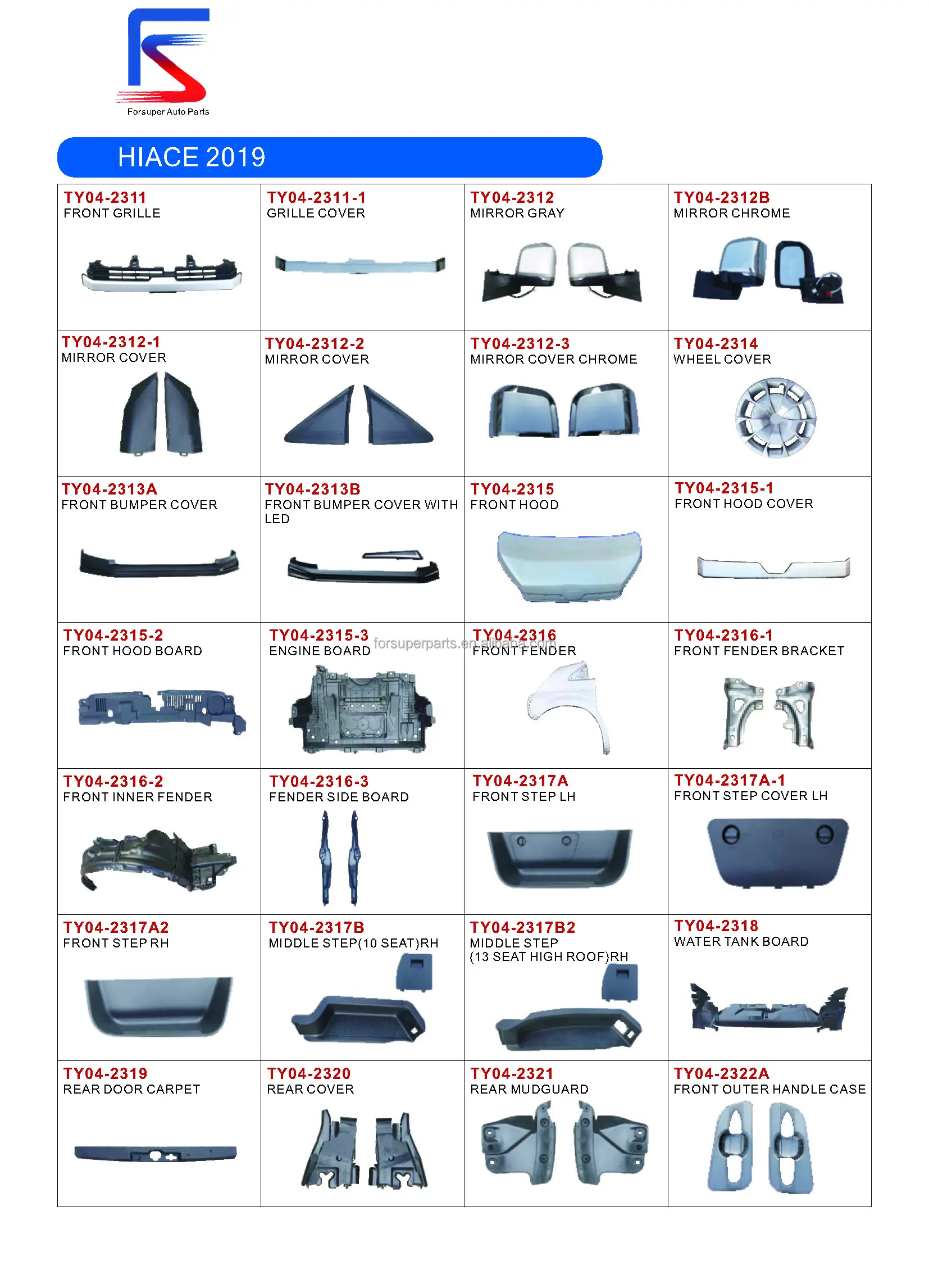 Front Grille For Toyota Hiace 2019 Auto Parts - Buy Hiace Auto Parts ...