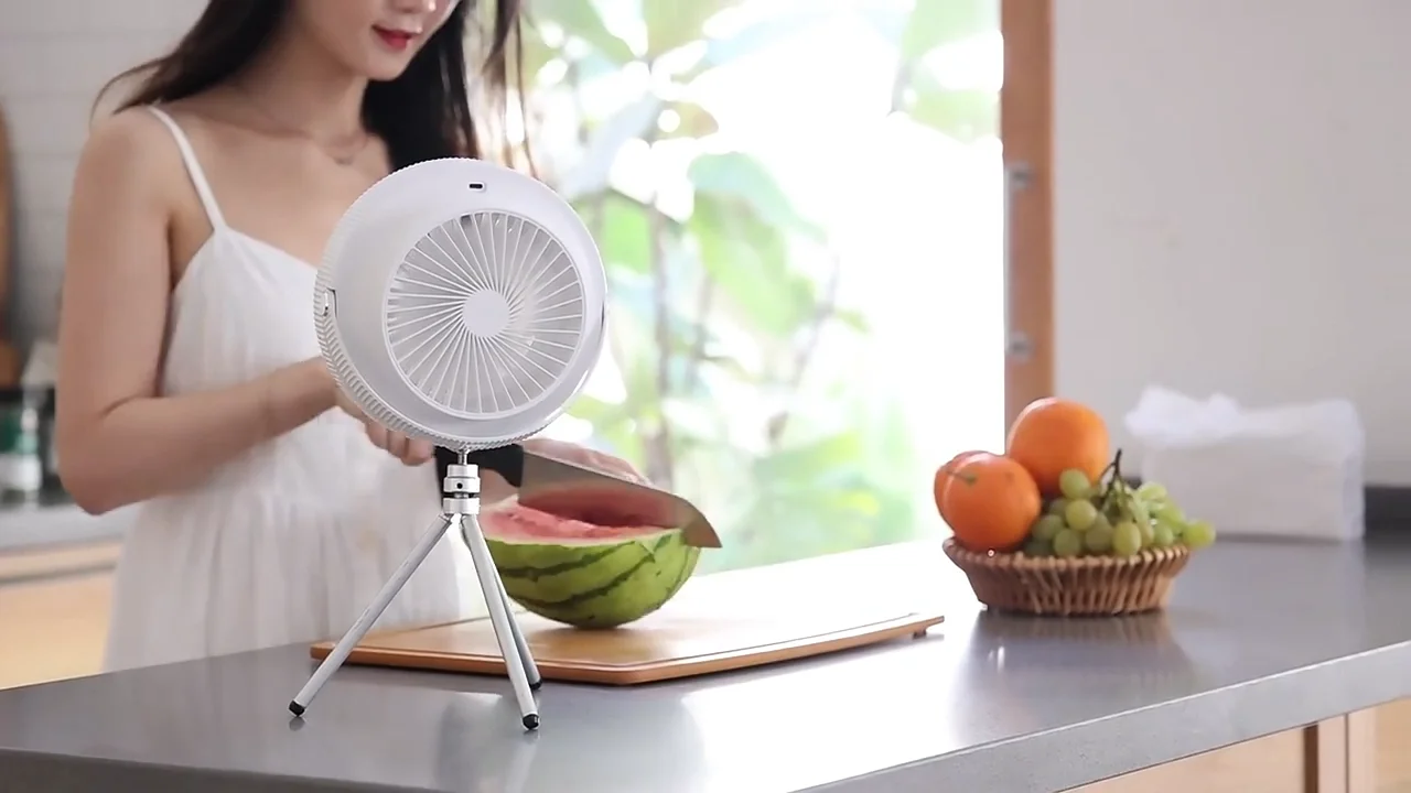 Imycoo Portable 3 In 1 4000mah Rechargeable Outdoor Mini Tripod Fan ...