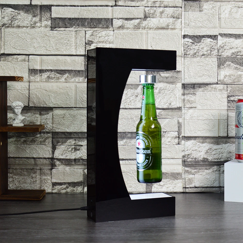 Alibaba.com: Black 3D Rotating Bottle Magnetic Floating Frame, Beer Can ...