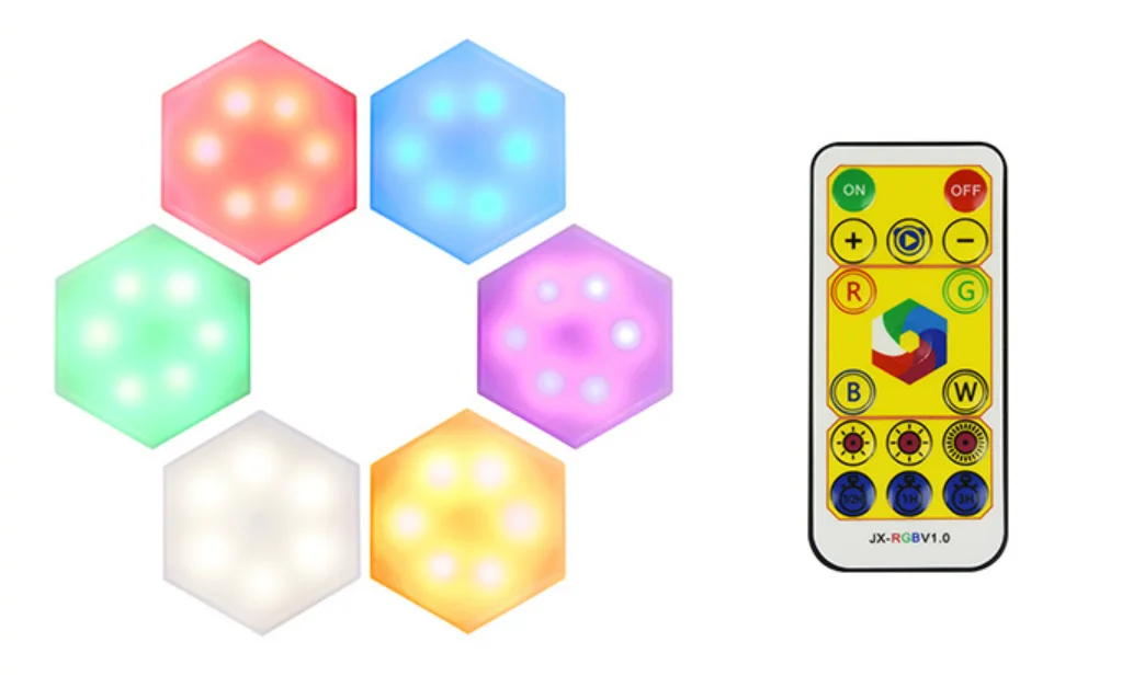 Modern Minimalist Rgb Diy Battery Cabinet Lamp Quantum Honeycomb Wall ...