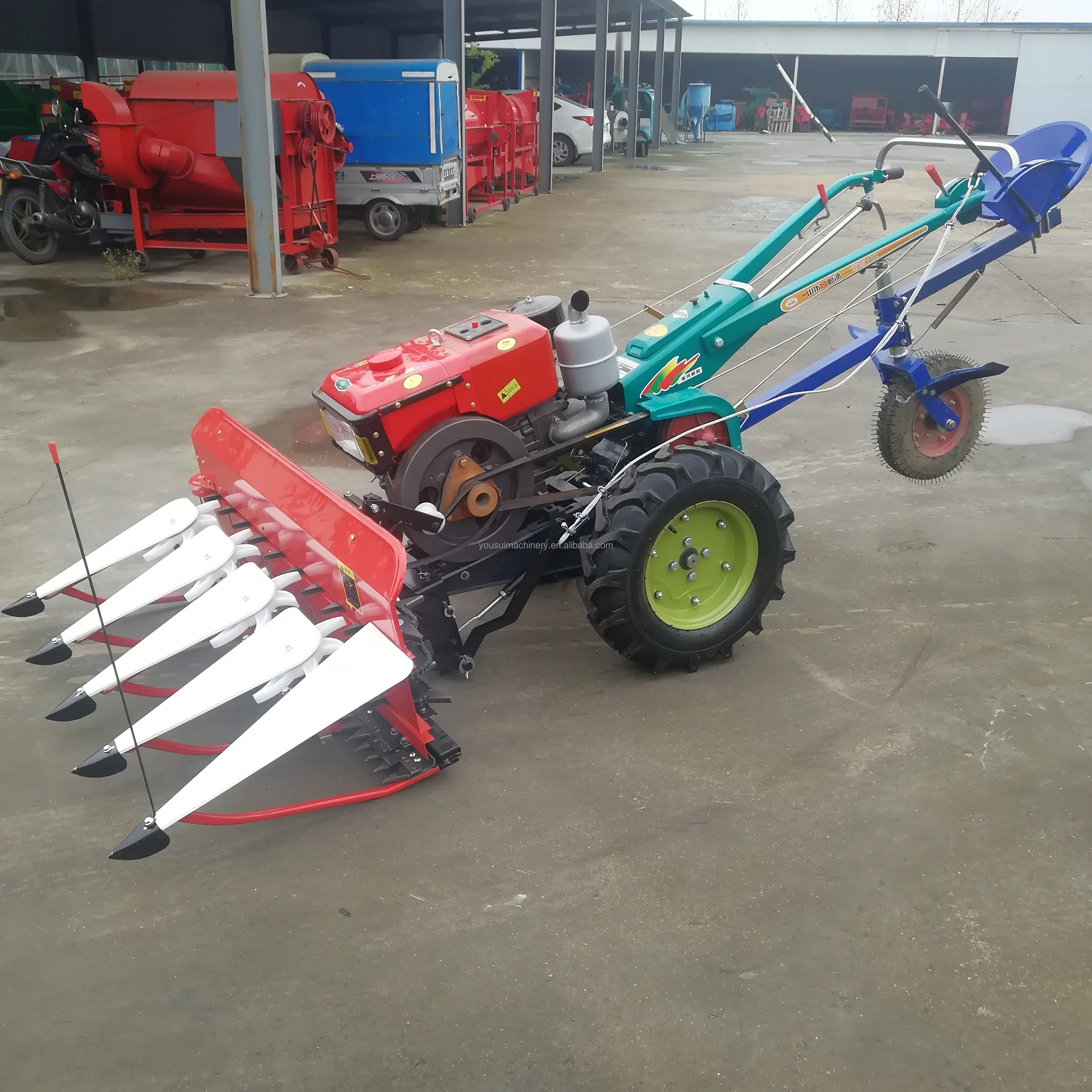 Hand Walking Tractors Two Wheels With Plough Rotavator Corn Wheat ...