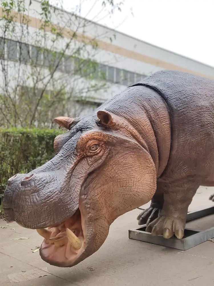 Animatronic Lifelike Waterproof Park Amphibian Outdoor Robotic Hippo ...