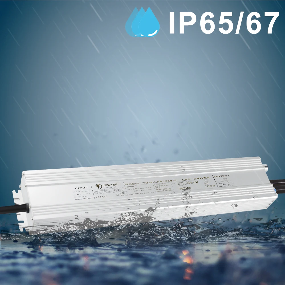 TBWTEK Waterproof IP65 Power Supply High PF Constant Current 0-10V/PWM ...