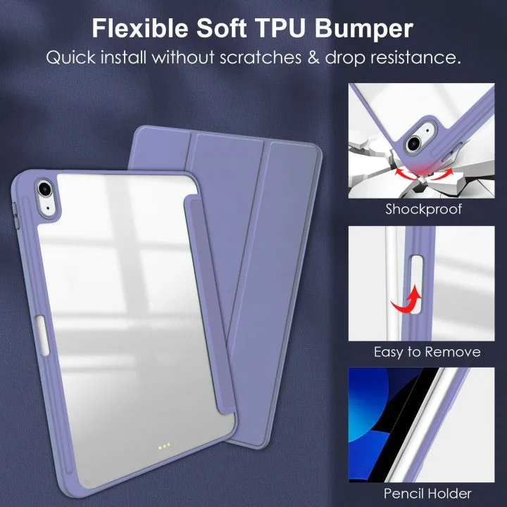 Simple Trifold Pencil Slot Tablet Protect Cover Case for ipad Air 2024 ...