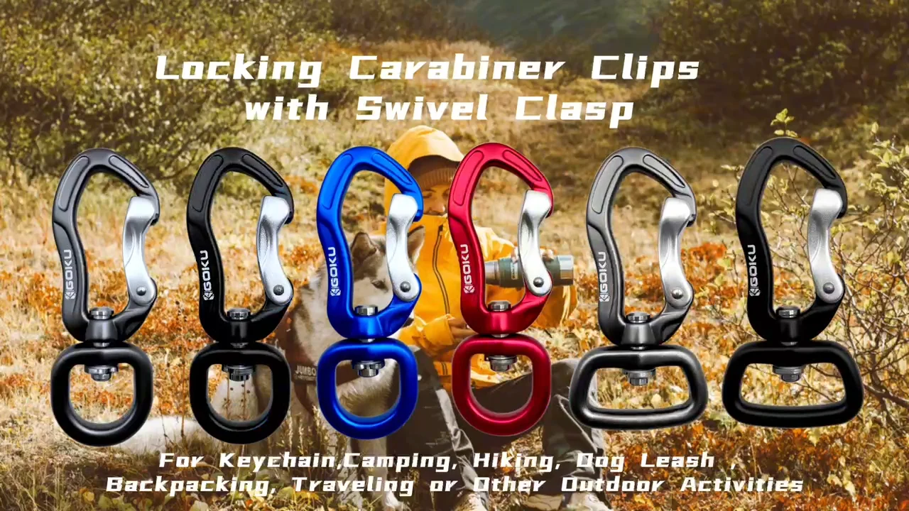 4kn Aluminum Alloy Twist Gate Locking Snap Swivel Carabiner Clip Dog ...
