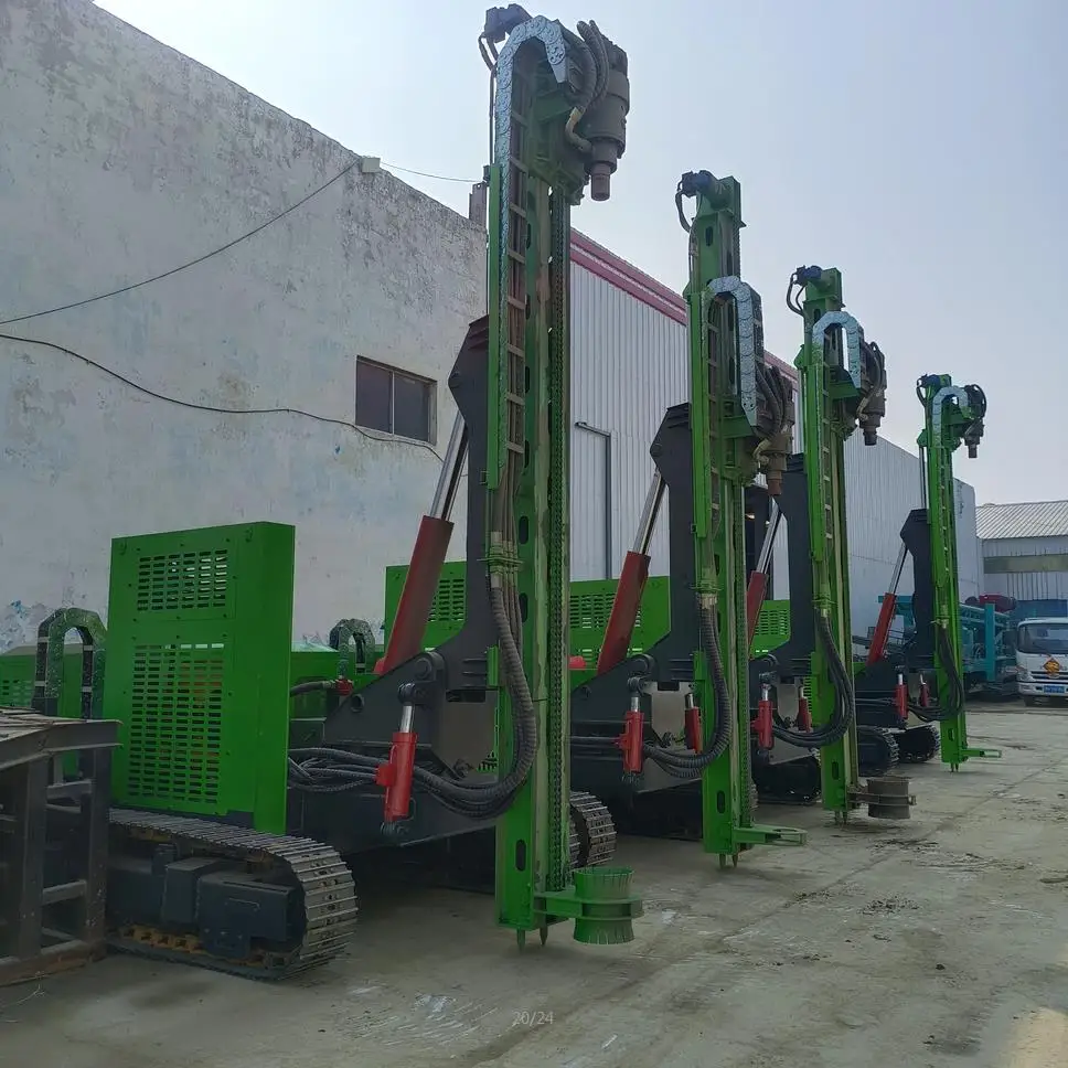 Hydraulic Rotary Screw Pile Driver 300mm Diameter Solar Pile Drilling ...