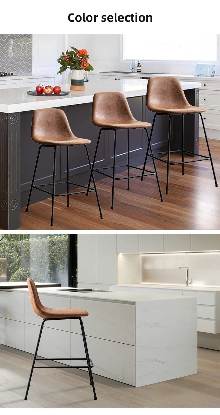 Cheap Swivel Leather Counter Stools Kitchen Modern Style High Chairs ...