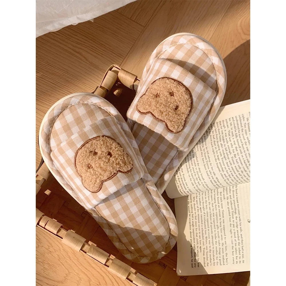 New Product Linen Four Seasons Cartoon Bear Breathable Home Bedroom ...