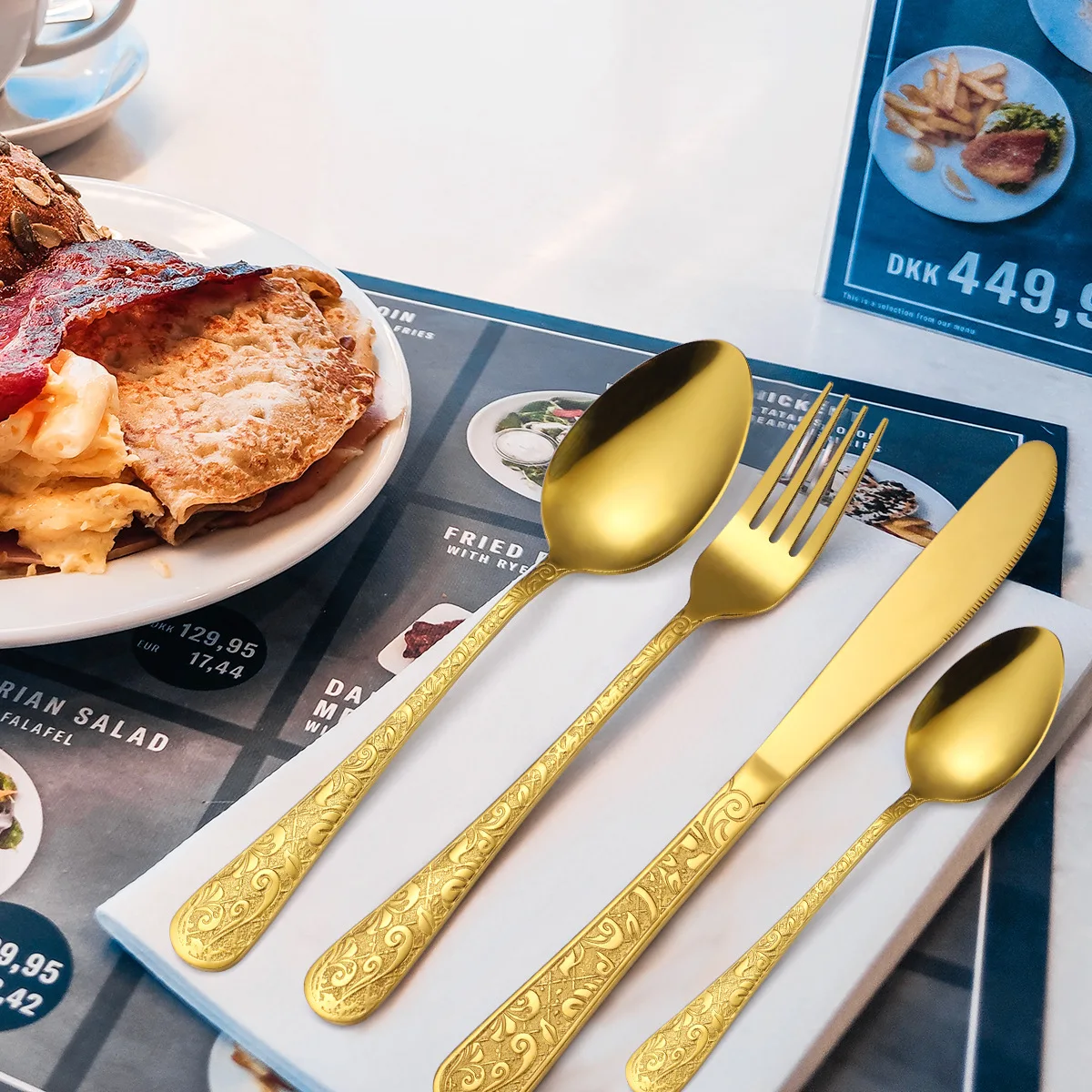 Manufacturer Bulk Silverware Custom Logo Flatware Gold Table Dinner ...