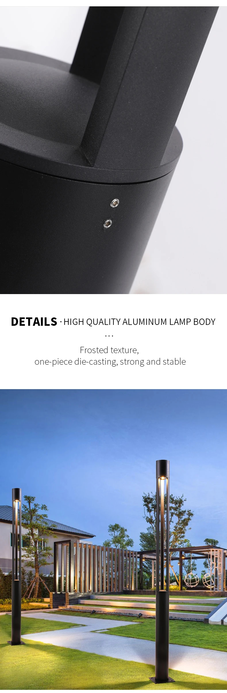 Outdoor LED Pole Lights for Park and Garden - IP65 Waterproof