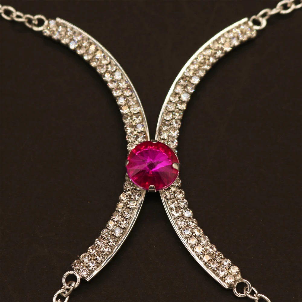 Shiny Square Crystal Chest Bracket Bra Chain Harness For Women Sexy ...