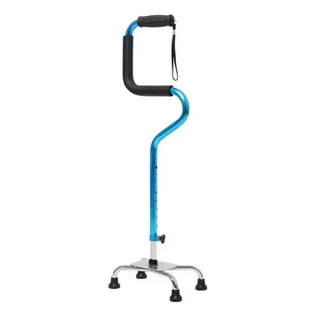 Adjustable Aluminium Walking Cane With Bent Four Legs Rehab Therapy ...