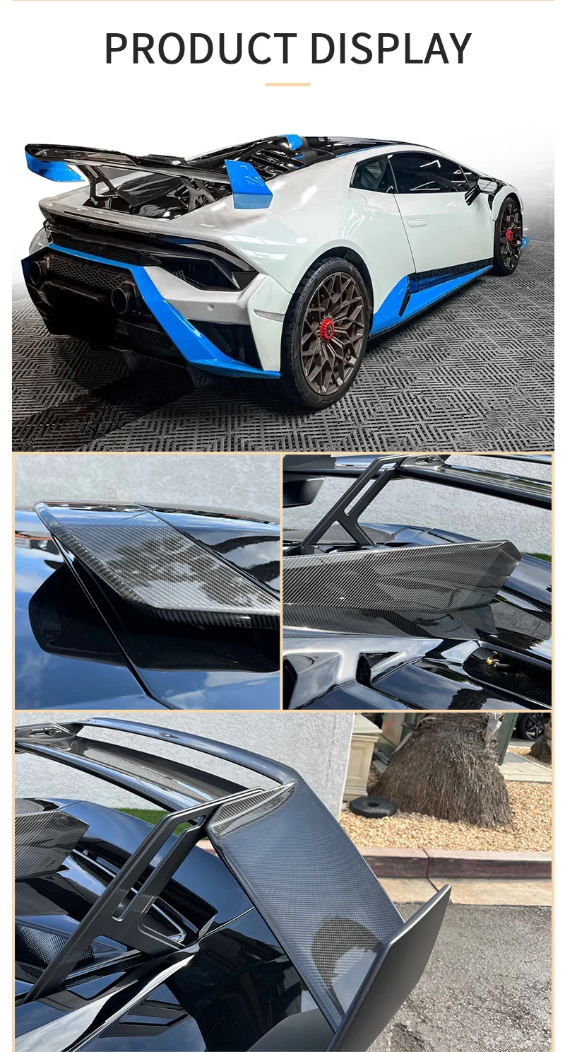 Dry Carbon Fiber Car Bumper Fenders Rear Spoiler Engine Bonnet Cover ...