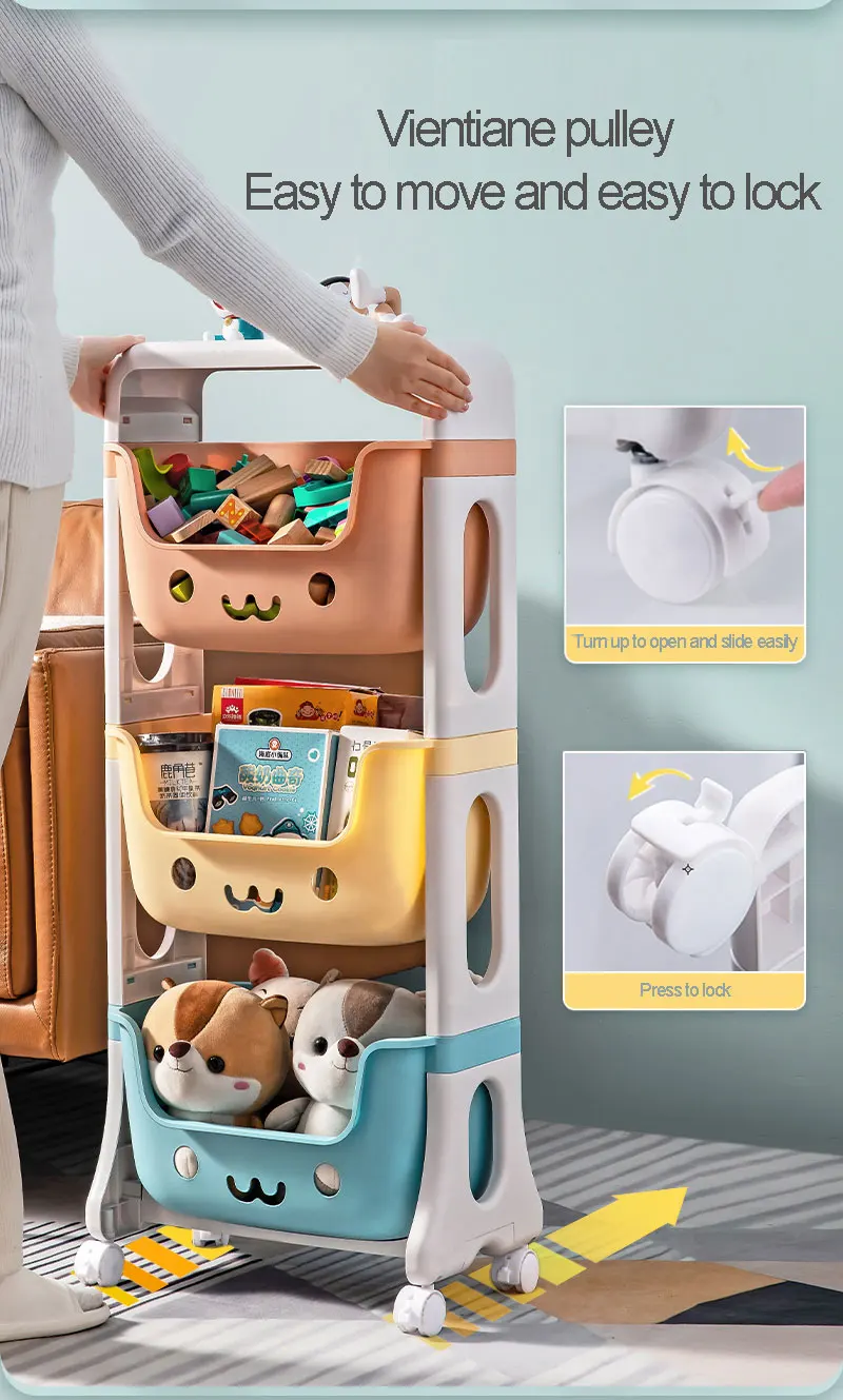 Children Toy Organizer Kids Movable Plastic Storage Rack Cheap Cabinet ...