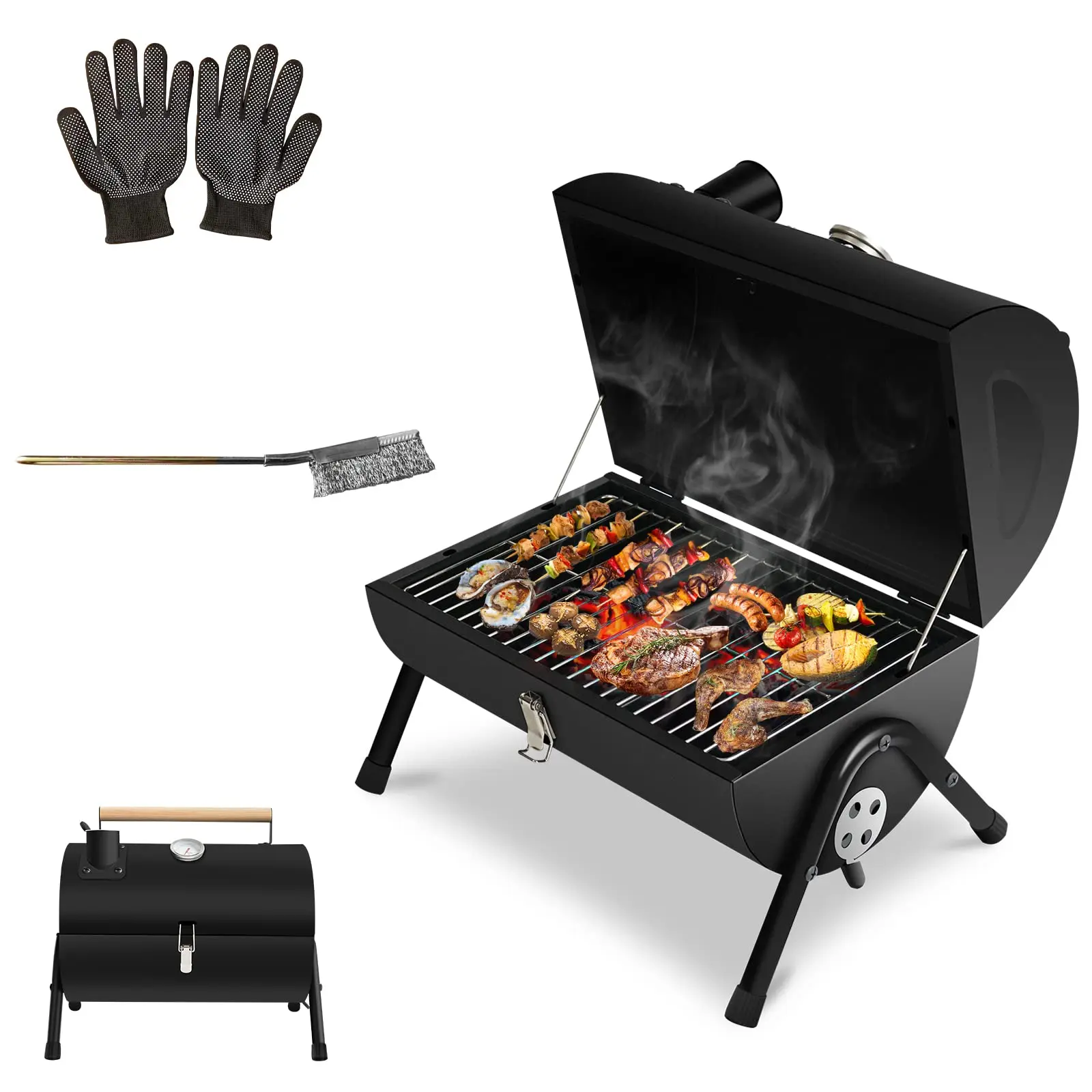 Portable Charcoal Grill Mini Small BBQ Grill for Outdoor Cooking ...
