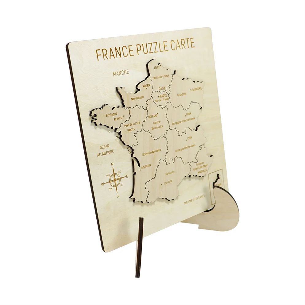 Custom Personalized France Puzzle Montessori Educational Toys Wooden ...