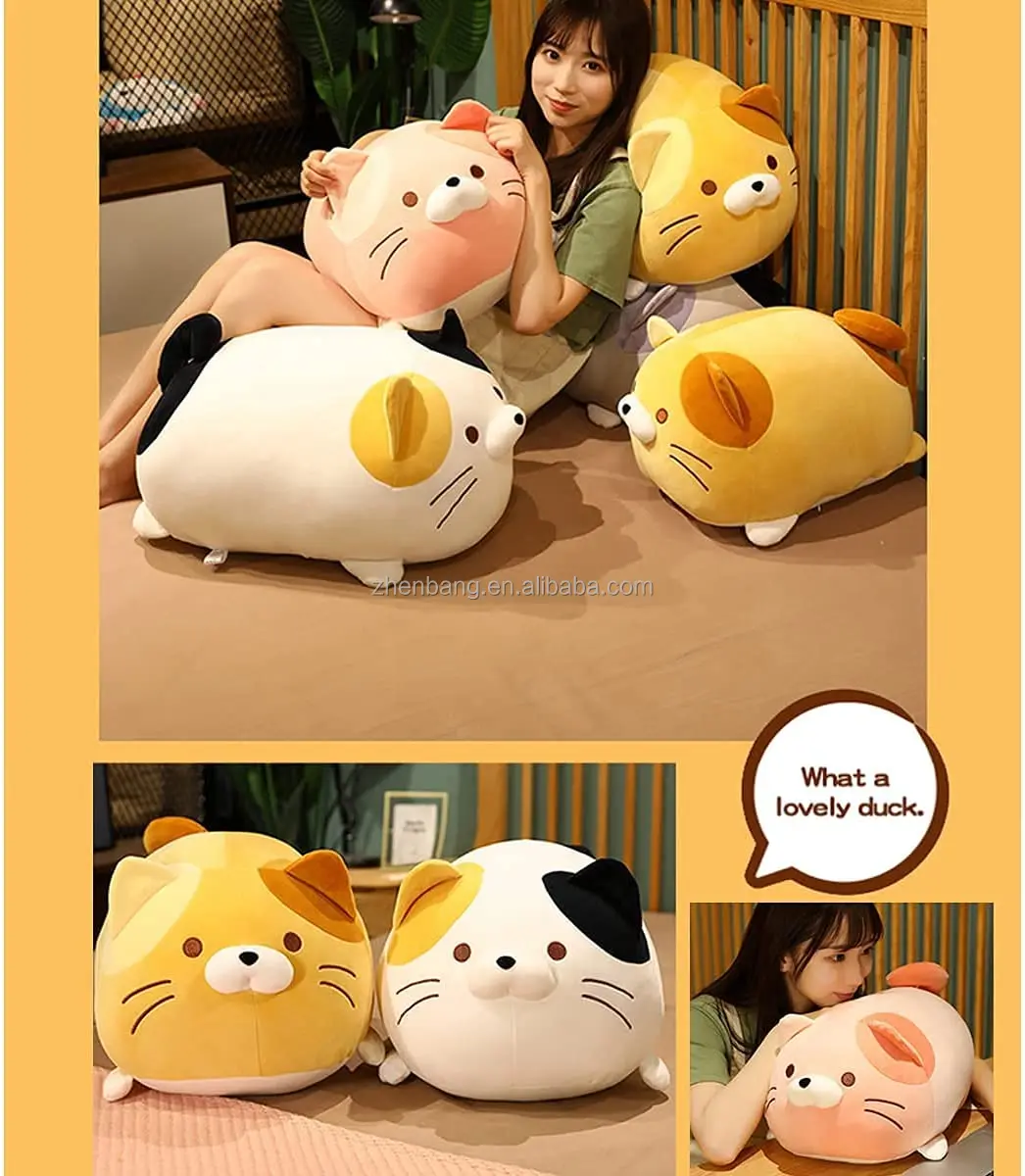 Big Fat Cat Plush Hugging Pillow Cute Fat Cat Body Pillow For Kids ...