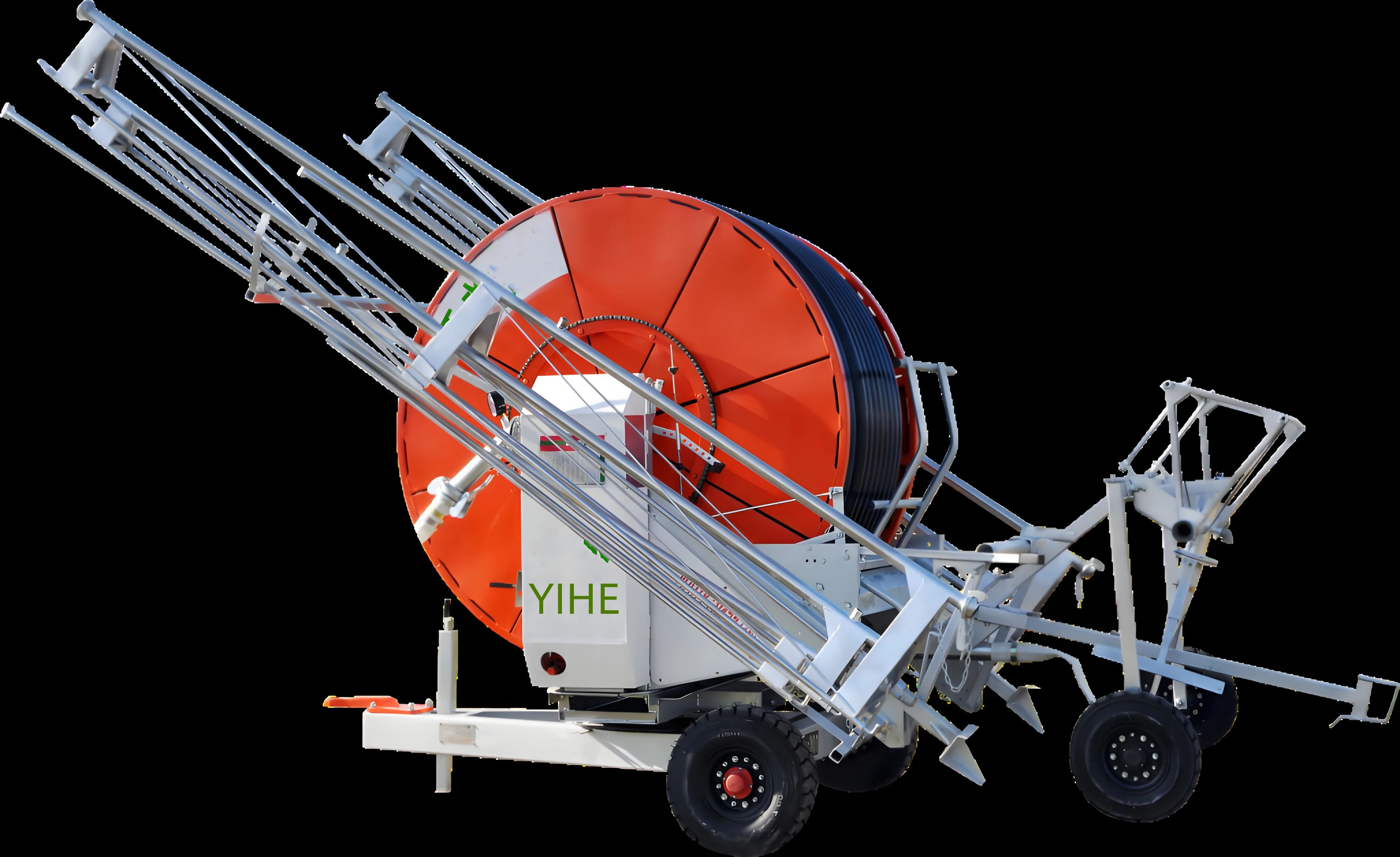 75-300 Durable Metal Hose Reel Farm Irrigation System 20-50m Boom Type ...