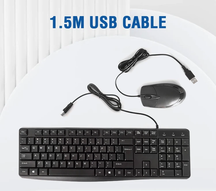 Cheapest Computer Business Wired Keyboard Mouse Combo